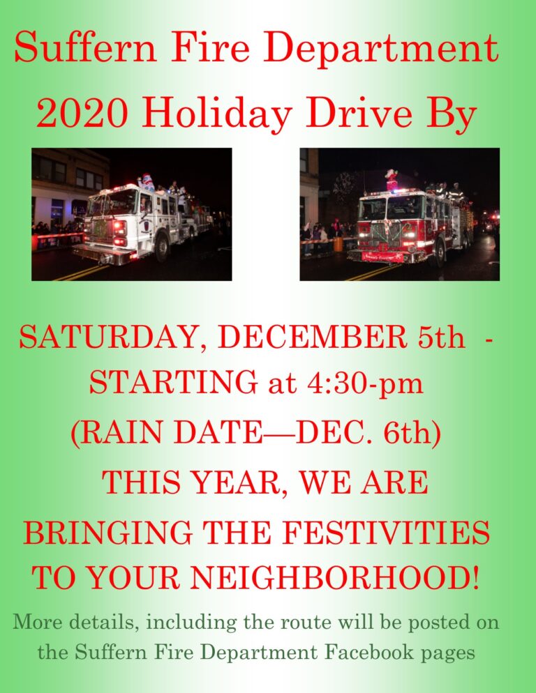 Flyer Fire Department Drive By Dec. 5 – Village of Suffern, New York